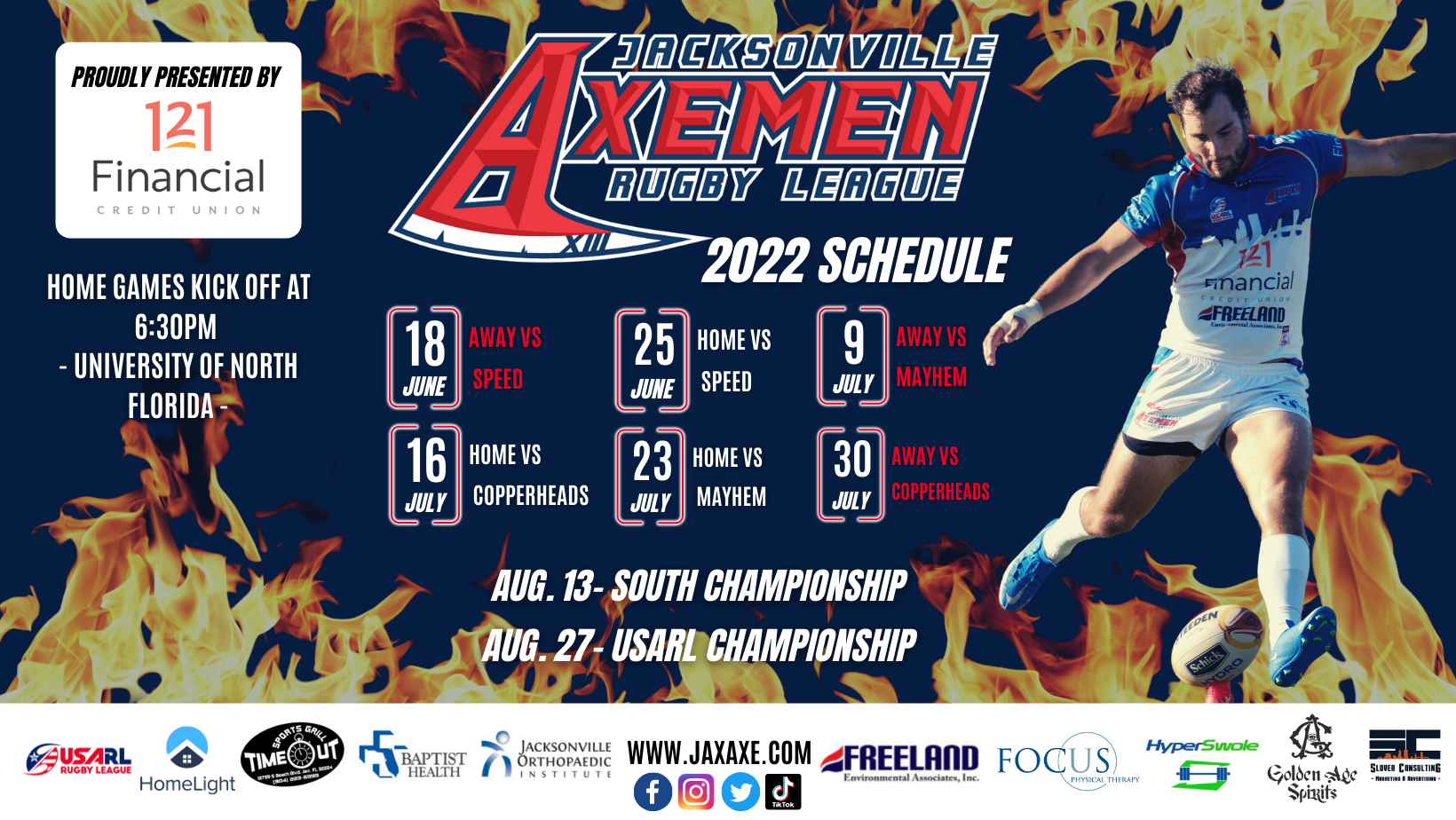 2022 Season Schedule is Set - Jacksonville Axemen Rugby ...